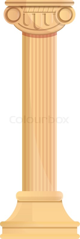 Greek column icon. Cartoon of greek ... | Stock vector | Colourbox
