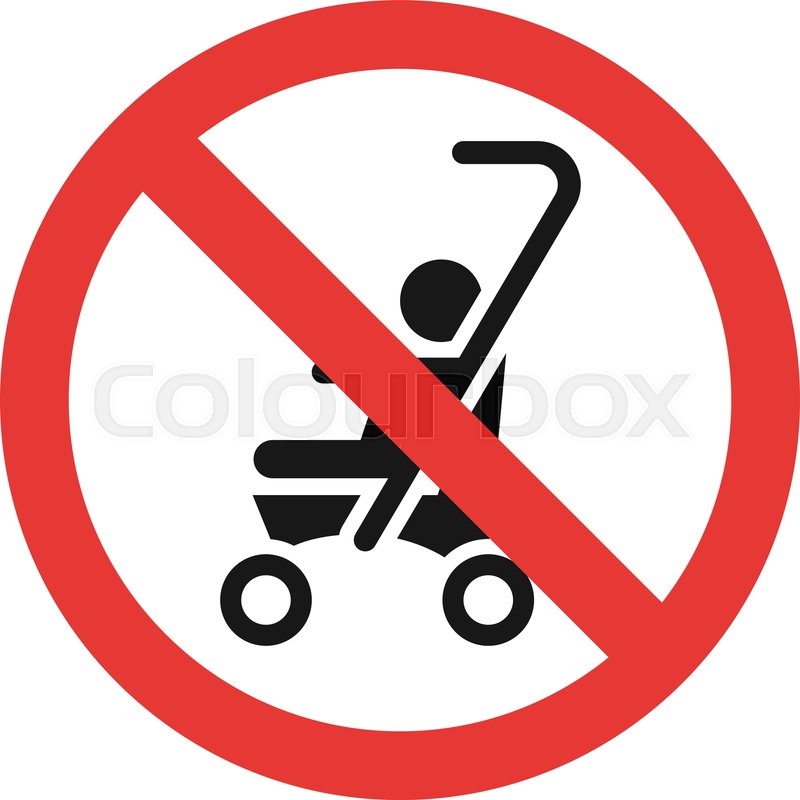 No baby carriage icon. Simple ... | Stock vector | Colourbox