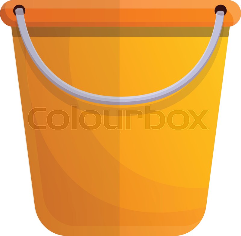 Yellow bucket icon. Cartoon of yellow ... | Stock vector | Colourbox