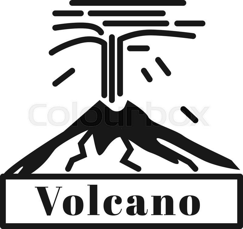 Big volcano eruption logo. Simple ... | Stock vector | Colourbox