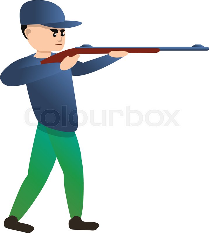 Man shooting rifle icon. Cartoon of ... | Stock vector | Colourbox