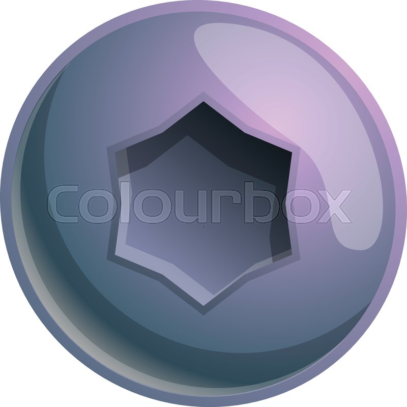 Torx head screw-bolt icon. Cartoon of ... | Stock vector | Colourbox