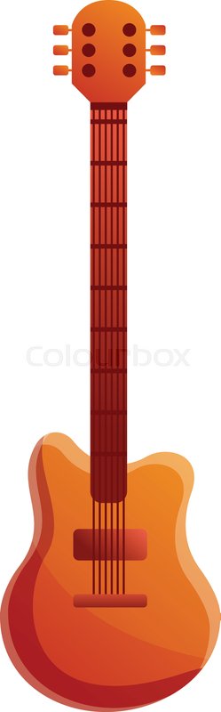 Electric bass guitar icon. Cartoon of ... | Stock vector | Colourbox