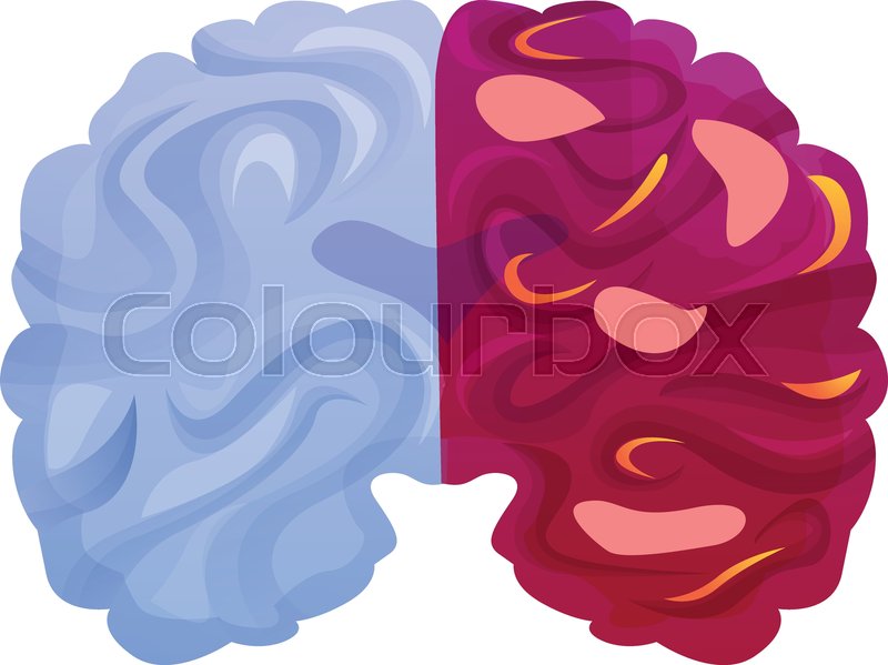Brain disease icon. Cartoon of brain ... | Stock vector | Colourbox
