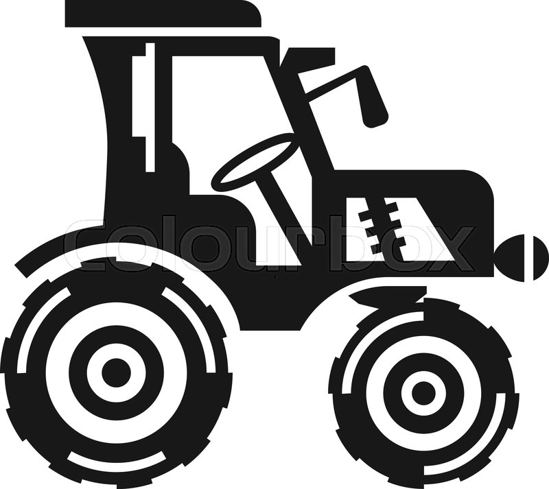 Farm tractor icon. Simple illustration ... | Stock vector | Colourbox