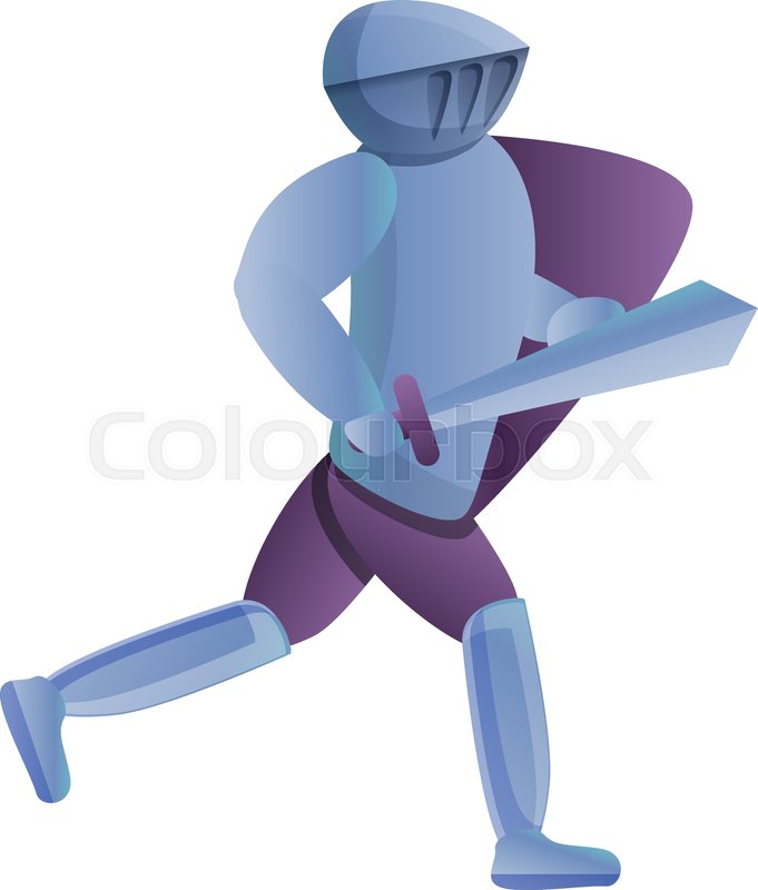 Running knight icon. Cartoon of ... | Stock vector | Colourbox