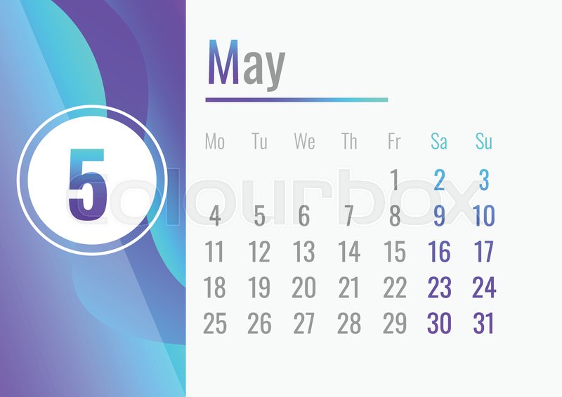 May Calendar Cartoon