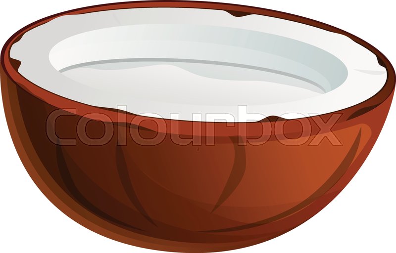 Half cutted coconut icon. Cartoon of ... | Stock vector | Colourbox