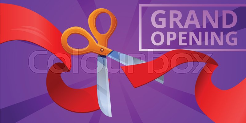 Grand opening concept banner. Cartoon ... | Stock vector | Colourbox