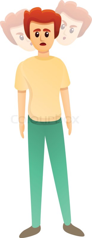 Bipolar disorder man icon. Cartoon of ... | Stock vector | Colourbox