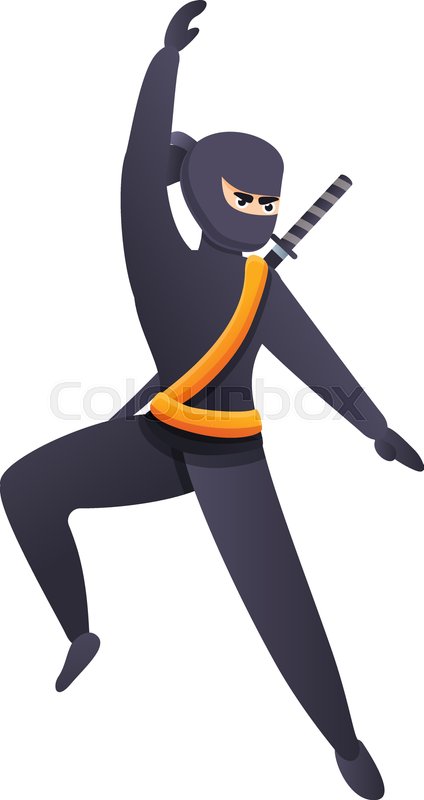 Jumping ninja icon. Cartoon of jumping ... | Stock vector | Colourbox