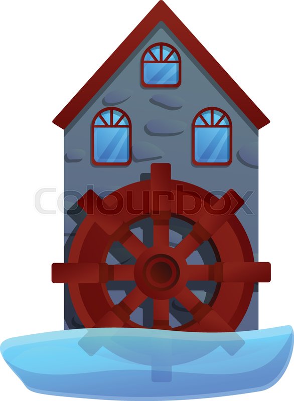 Tower water mill icon. Cartoon of ... | Stock vector | Colourbox