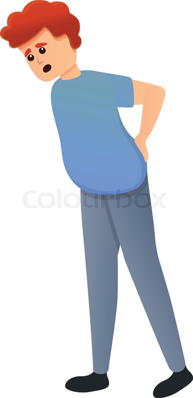 Back boy pain icon. Cartoon of back ... | Stock vector | Colourbox
