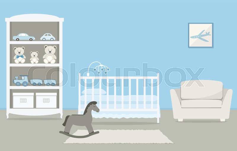 Kid's room for a newborn baby. ... | Stock vector | Colourbox