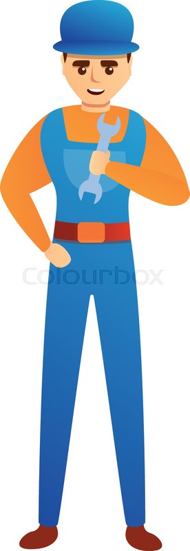Young repairman icon. Cartoon of young ... | Stock vector | Colourbox