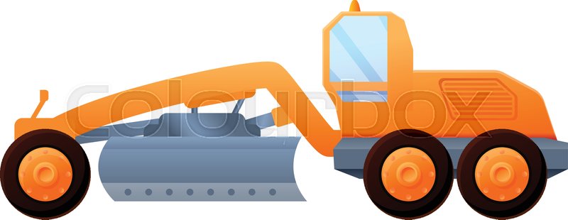 Hydraulic grader machine icon. Cartoon ... | Stock vector | Colourbox
