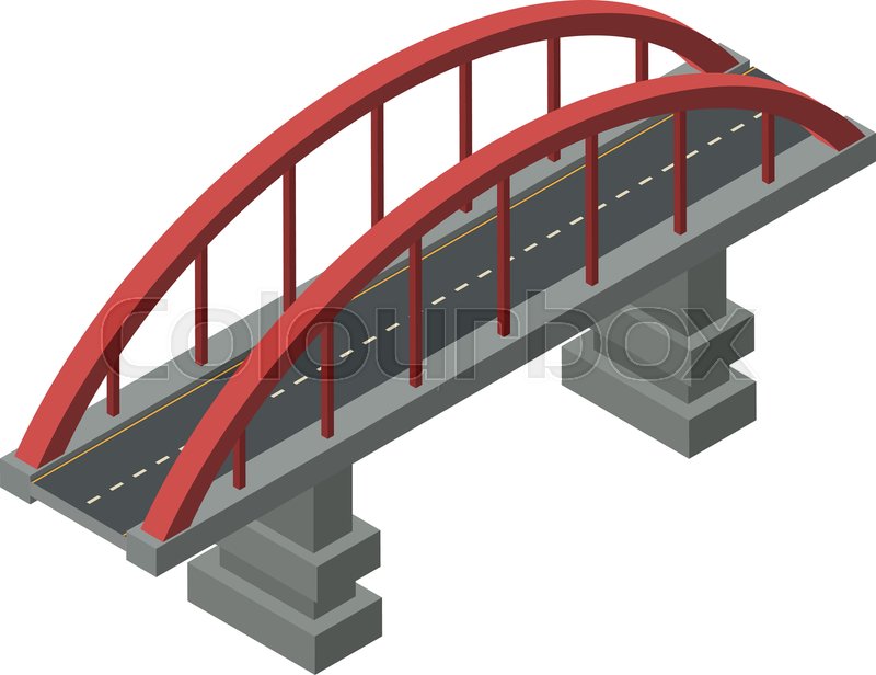 Concrete bridge icon. Isometric of ... | Stock vector | Colourbox