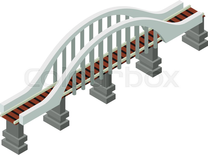 Train bridge icon. Isometric of train ... | Stock vector | Colourbox