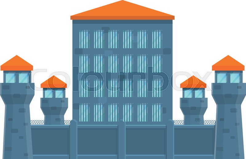 Prison building icon. Cartoon of ... | Stock vector | Colourbox