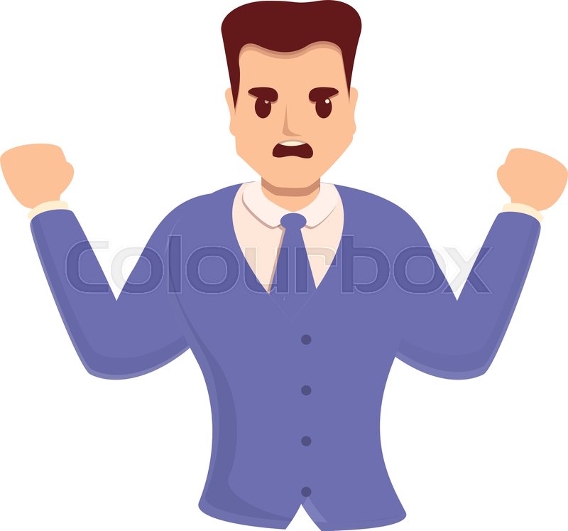 Rage businessman icon. Cartoon of rage ... | Stock vector | Colourbox
