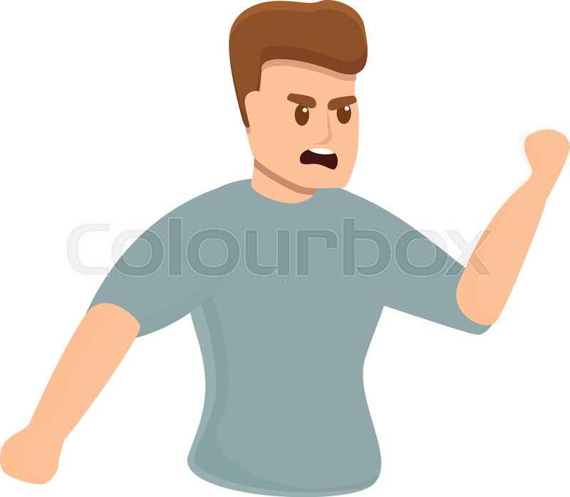 Rage boy icon. Cartoon of rage boy ... | Stock vector | Colourbox