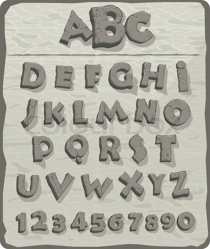 Alphabet, letters from granite stone ... | Stock vector | Colourbox
