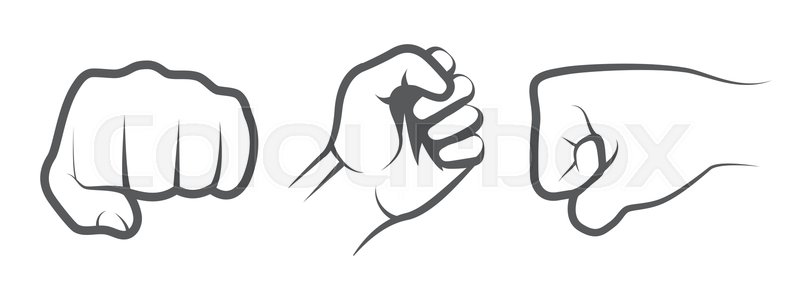 Hand punch icons on white background. | Stock vector | Colourbox