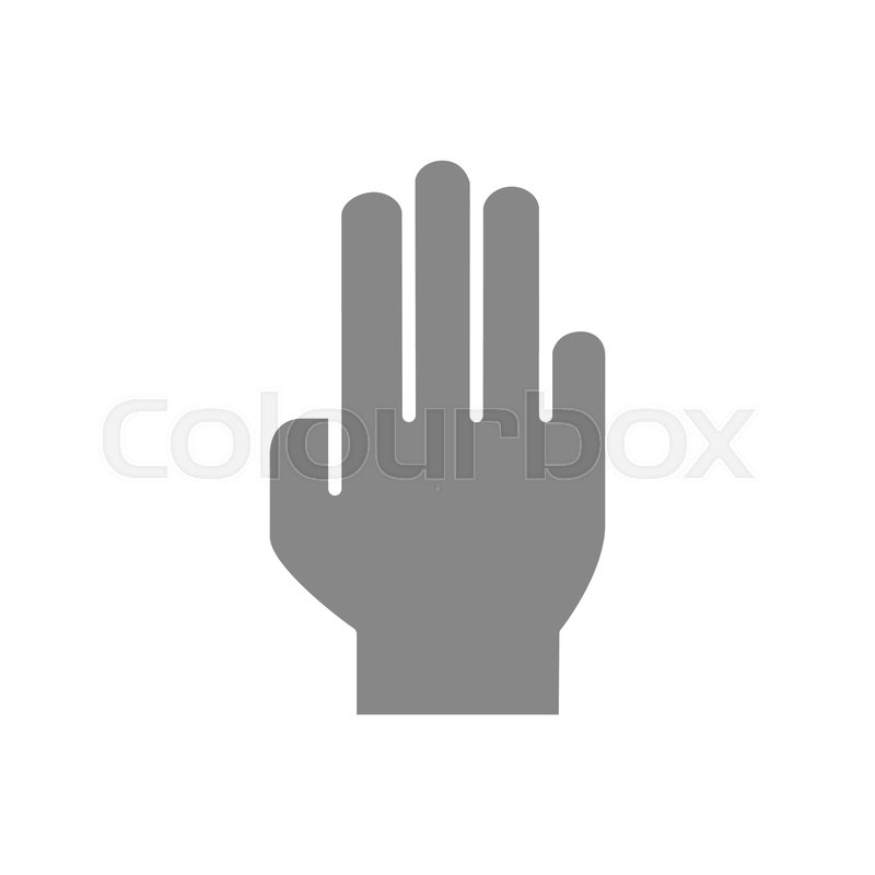 Human hand gray icon. Open palm ... | Stock vector | Colourbox