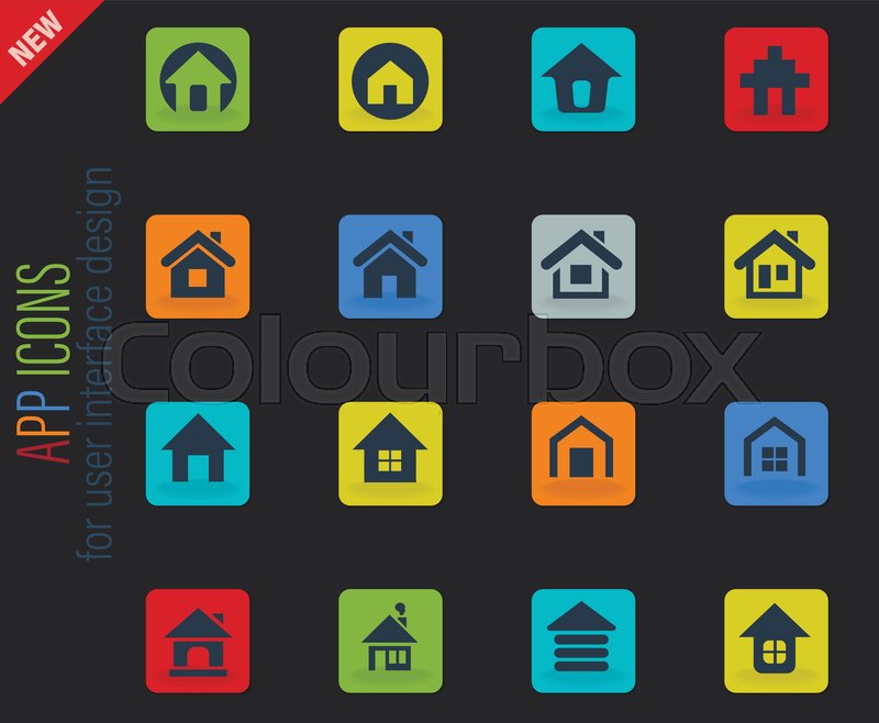 Home icon set for web sites and user ... | Stock vector | Colourbox