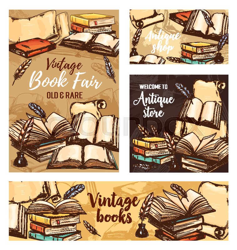 Old Book Line Art