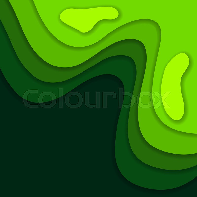 Abstract green 3D paper cut ... | Stock vector | Colourbox