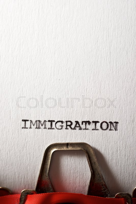Immigration word written with a ... | Stock image | Colourbox