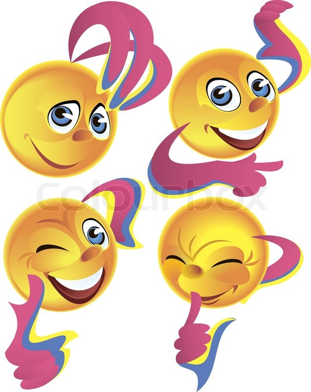 Vier fröhliche smileys | Stock-Vektor | Colourbox