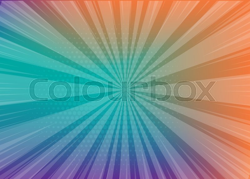 Neon pop art comics gradient radial ... | Stock vector | Colourbox