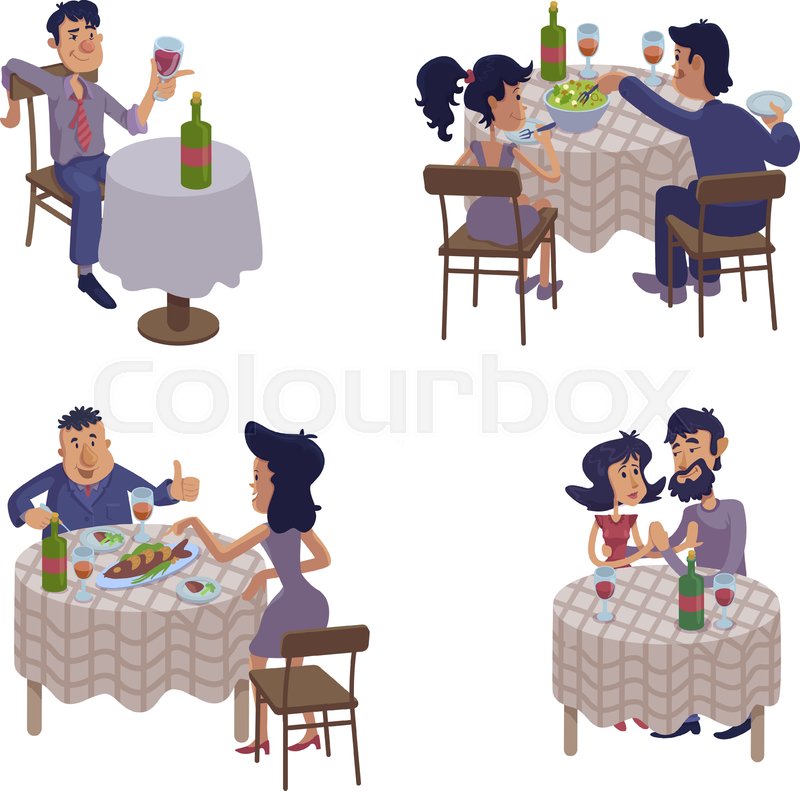 People Eating Together Clipart