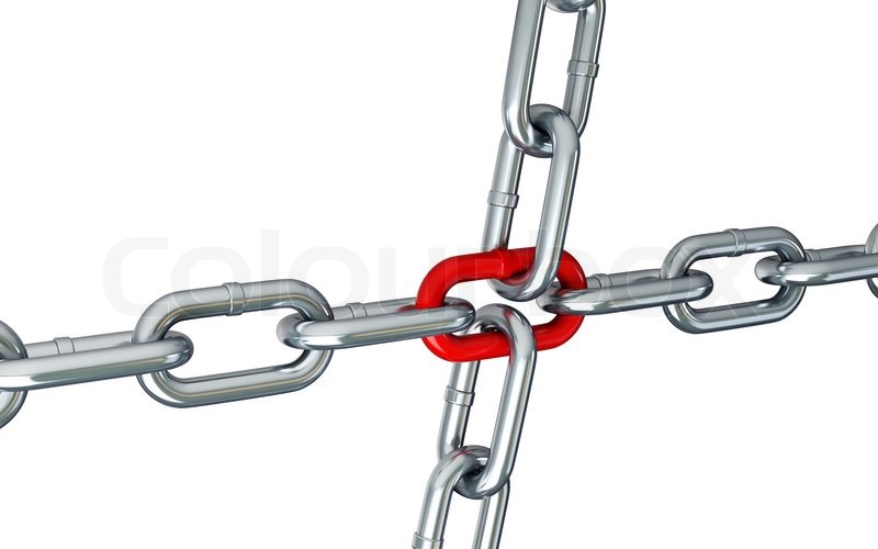 Chain links isolated on a white ... | Stock image | Colourbox