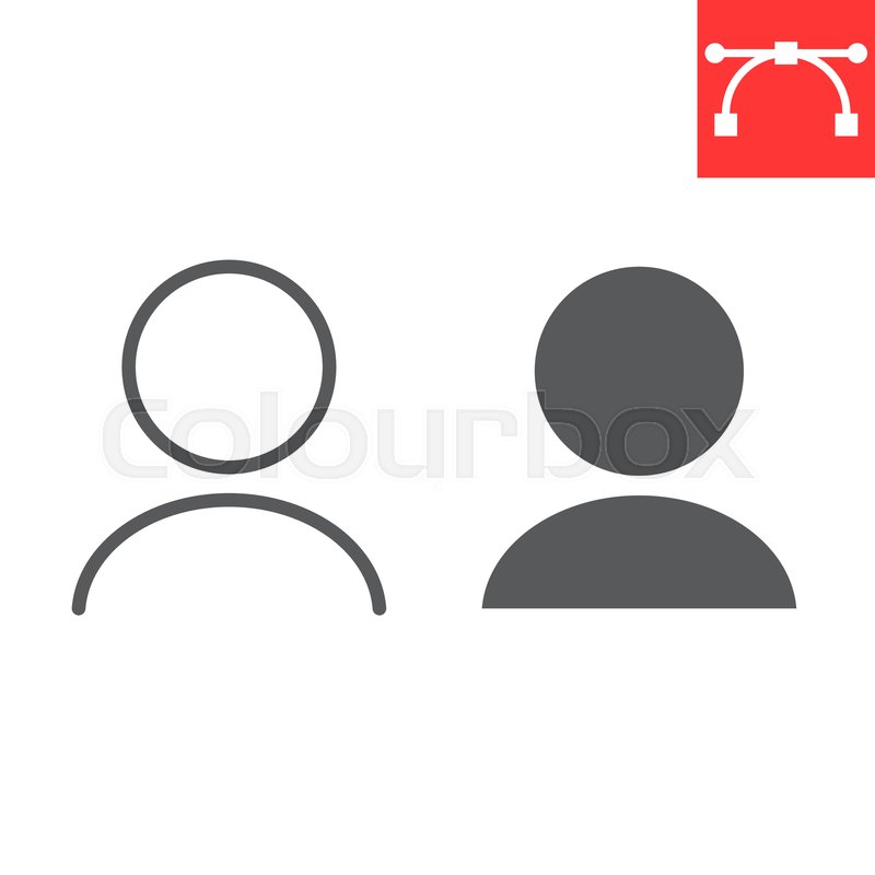 User profile line and glyph icon, ui ... | Stock vector | Colourbox