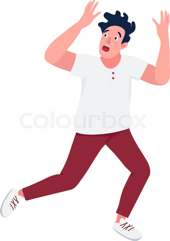 Cartoon Panic Running Around