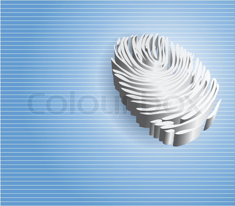3d fingerprint representation for ... | Stock Vector | Colourbox