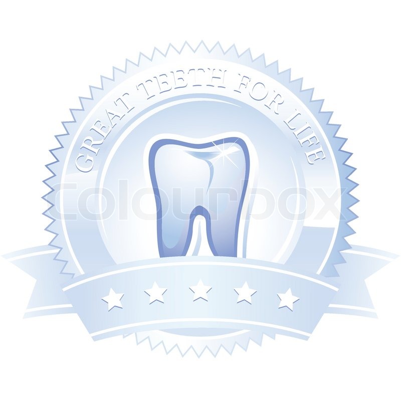 Emblem medal tooth great teeth for ... | Stock vector | Colourbox