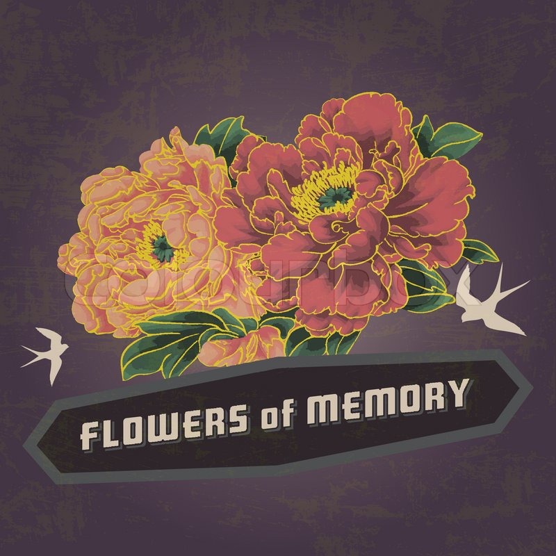 Vintage flower the flower of memory | Stock vector | Colourbox