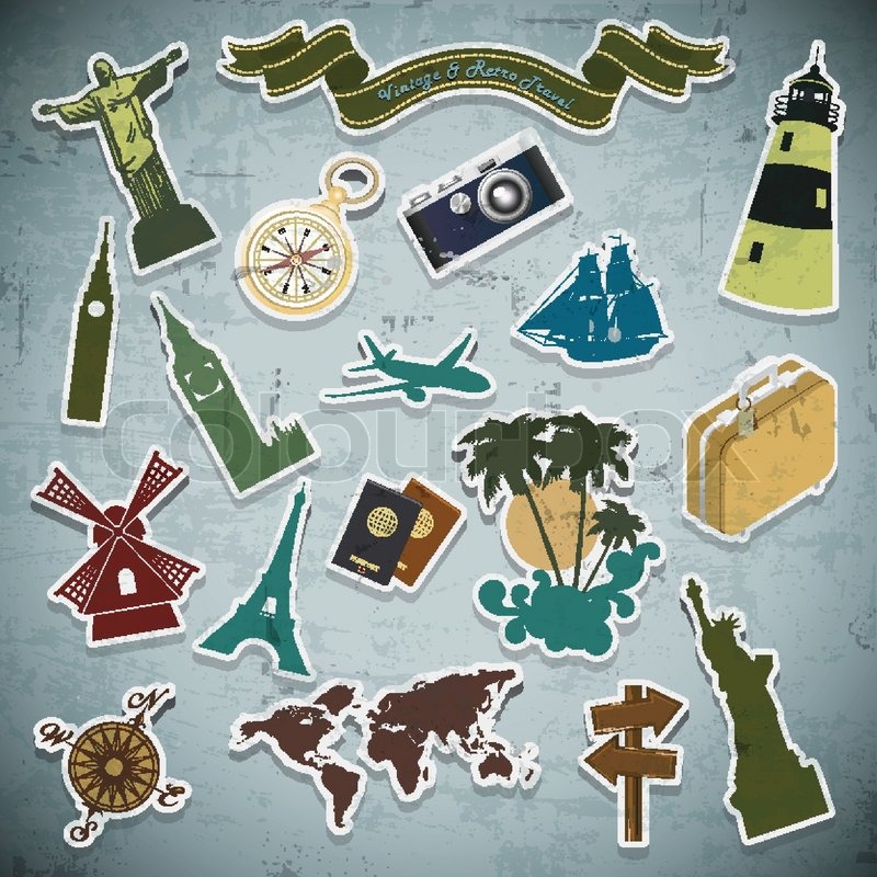 Retro vintage Vacation, holiday, ... | Stock vector | Colourbox