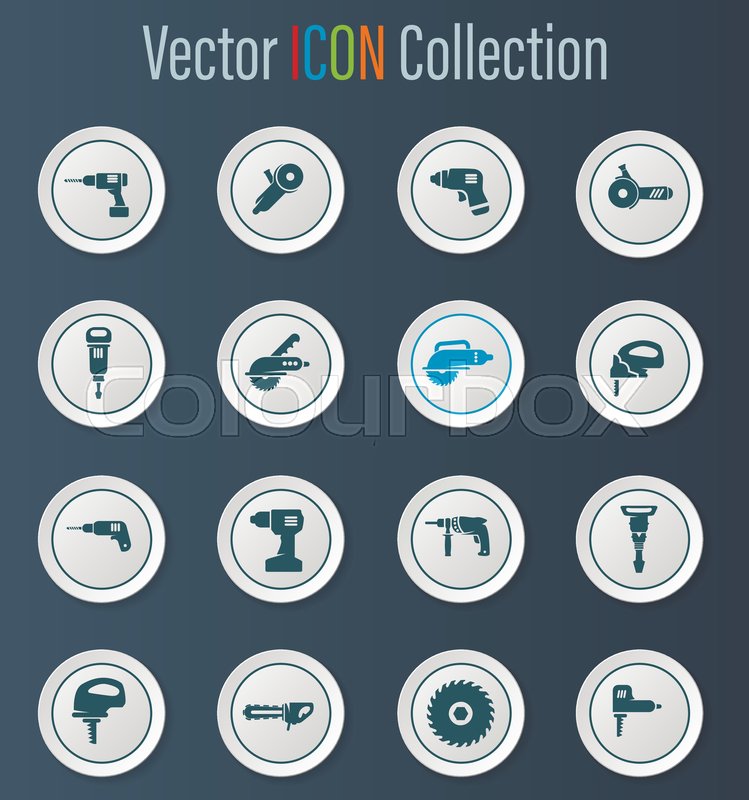 Power tools icon set for web sites and ... | Stock vector | Colourbox
