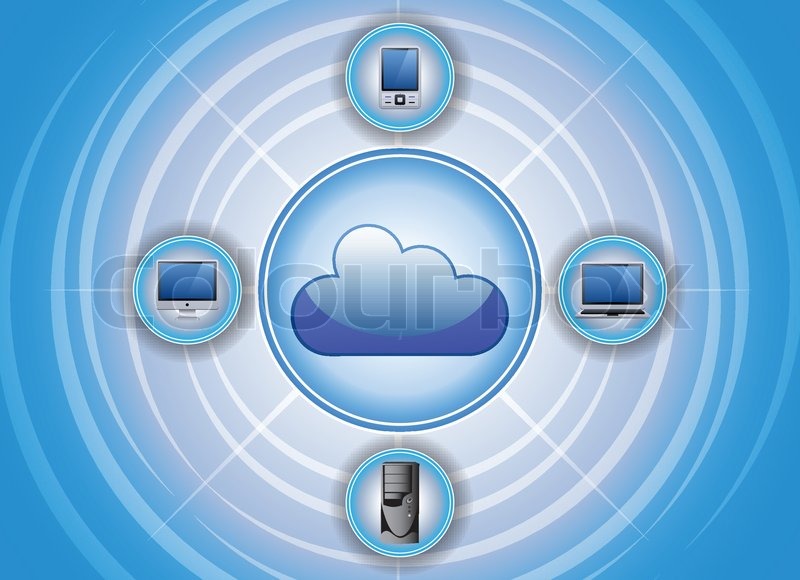 Cloud computing network background | Stock vector | Colourbox