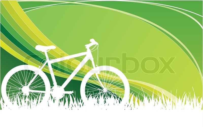 White Bike graphic with green ... | Stock vector | Colourbox