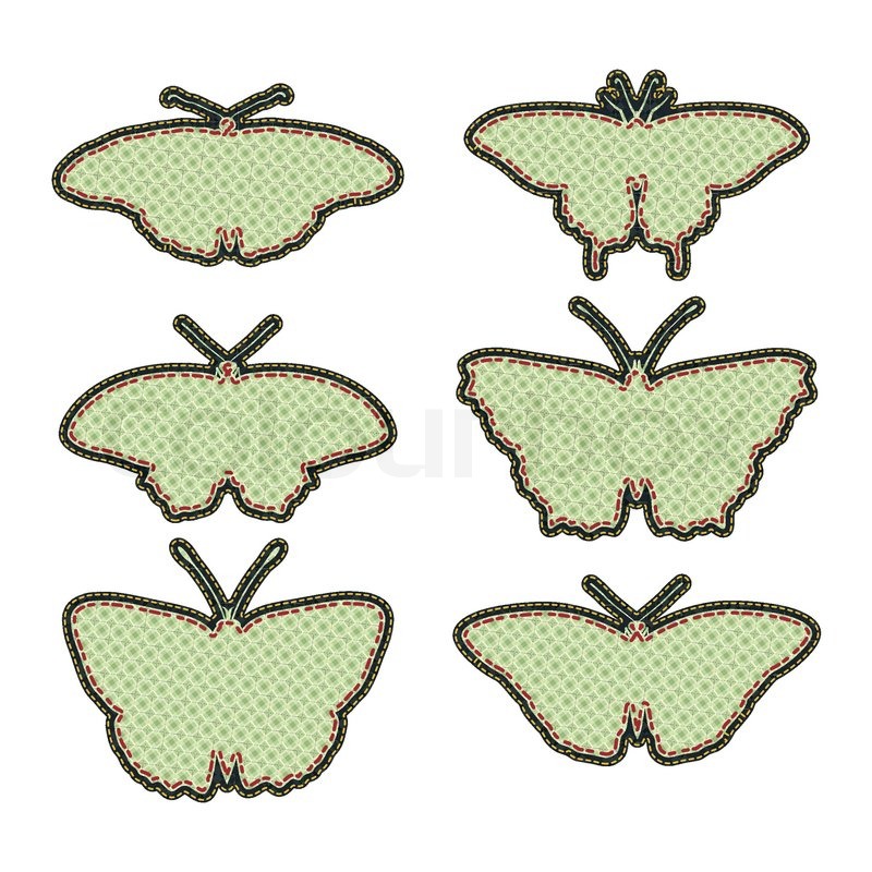 Patchwork concept shape of butterfly ... | Stock vector | Colourbox