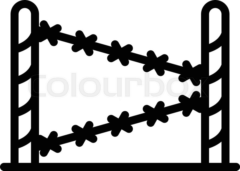 Spike wire border icon. Outline spike ... | Stock vector | Colourbox