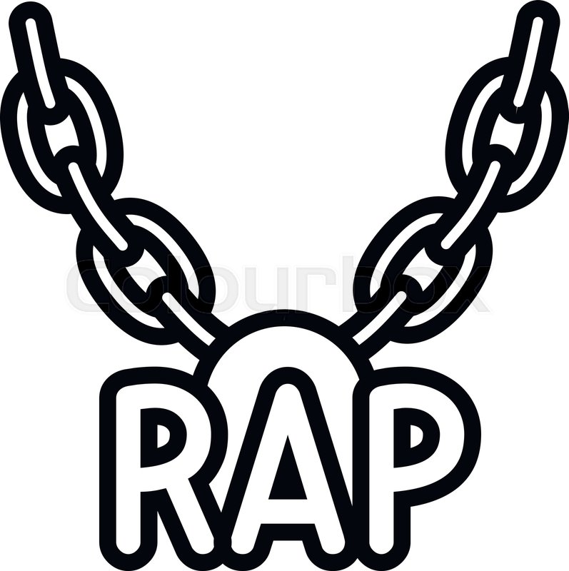 Rap necklace icon. Outline rap ... | Stock vector | Colourbox