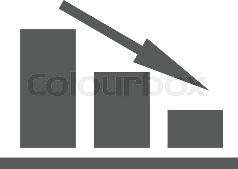 Down chart icon. Simple illustration ... | Stock vector | Colourbox