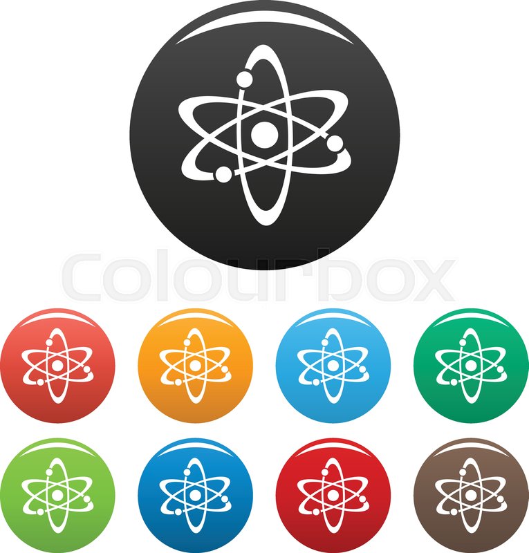 Atom icons set. Vector simple set of ... | Stock vector | Colourbox